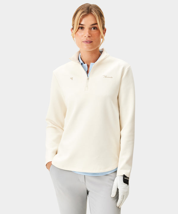 Zoe Flex Quarter Zip - Ivory – Macade Golf