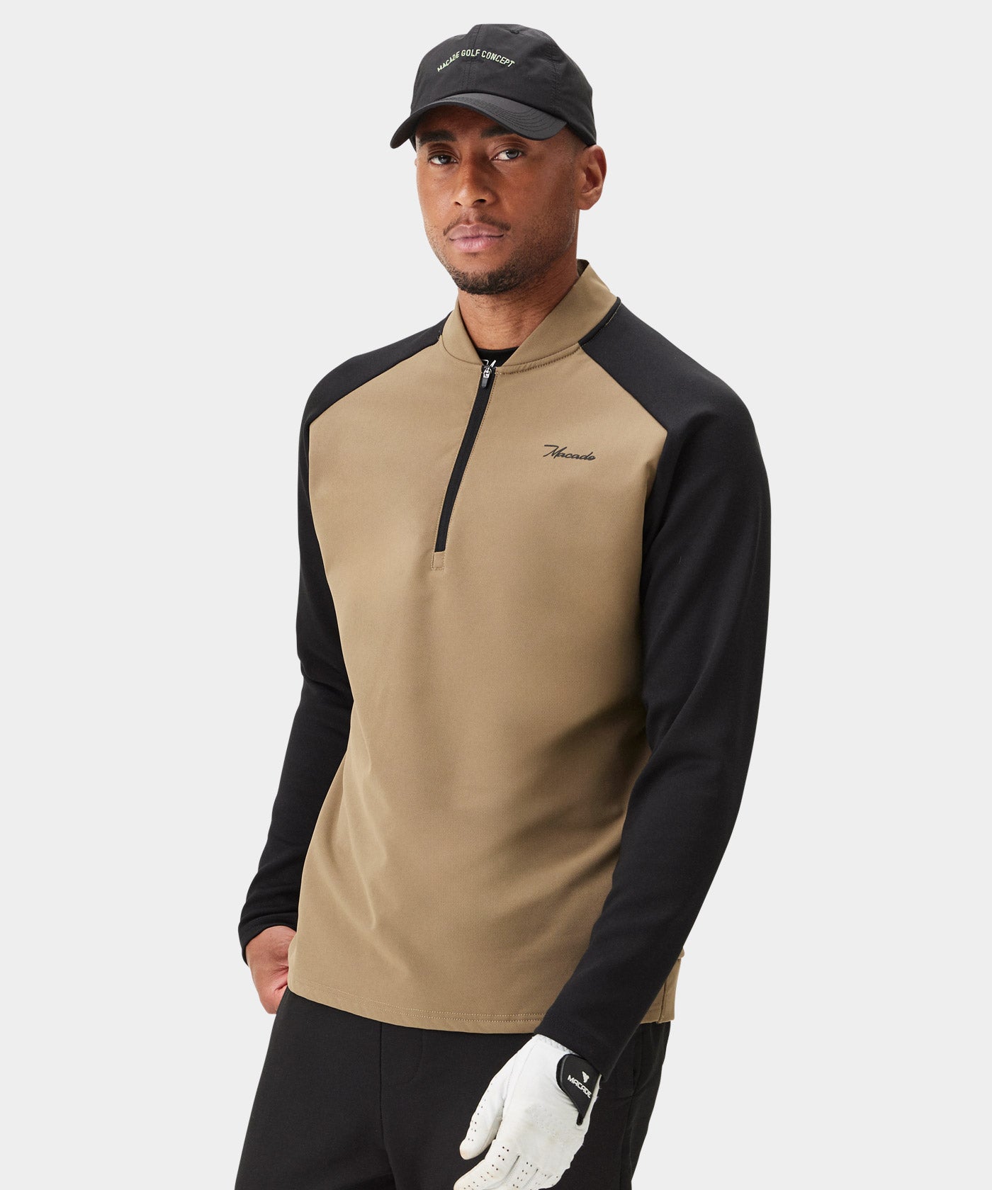 Tan Hybrid Shield TX Quarter Zip – Macade Golf
